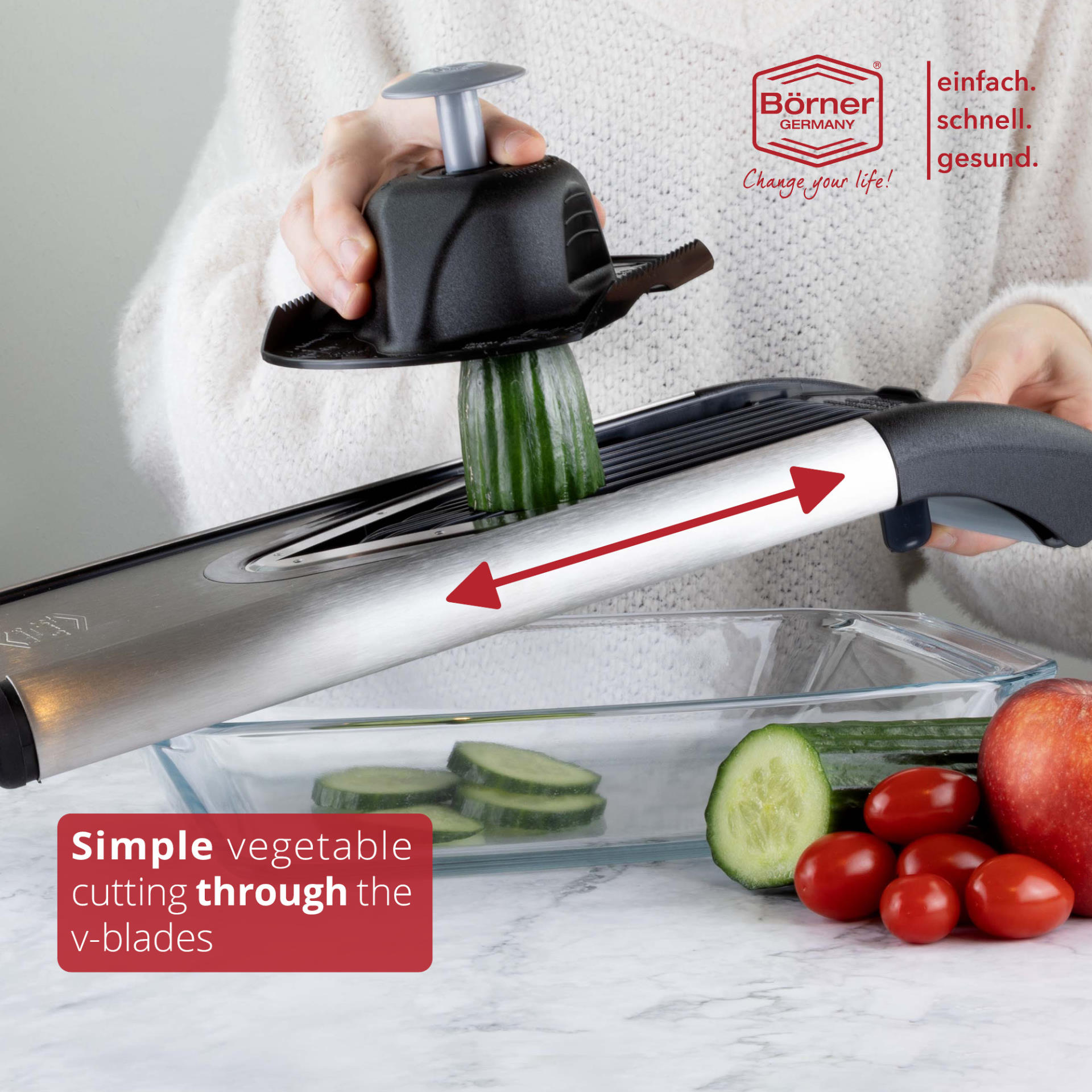 Μαντολίνο κουζίνας V6 Βasic από ανοξείδωτο ατσάλι - Borner GR